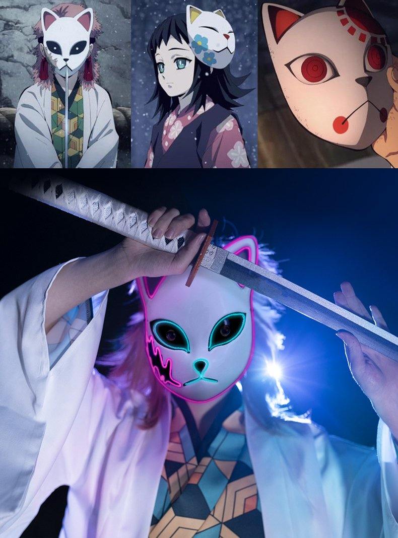 Makomo and Sabito in Demon Slayer fox masks – Masktoy