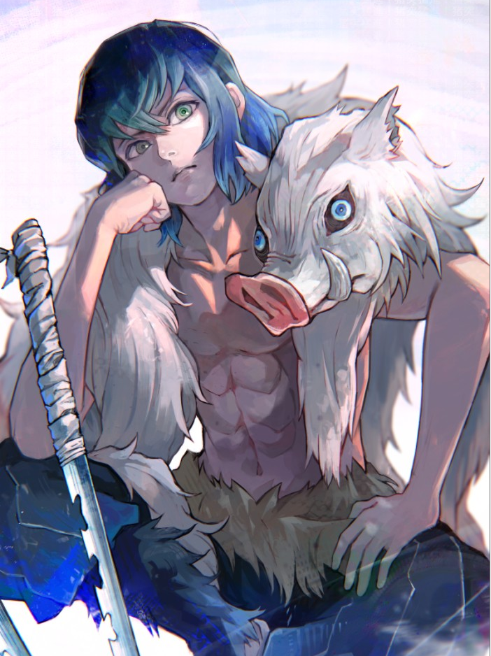 Inosuke Hashibira wearing a wild boar mask in – Masktoy