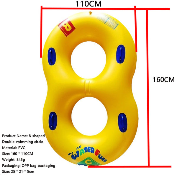 Inflatable 8-shaped double thick swimming ring PVC inflatable water ov ...