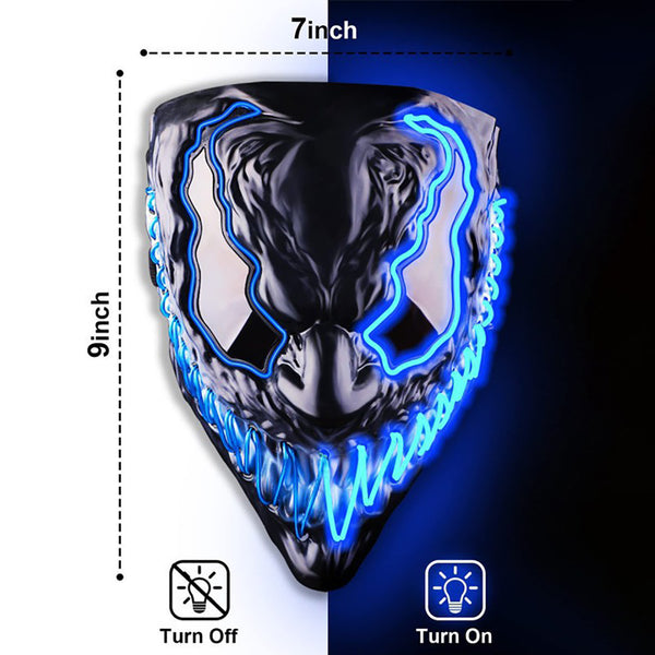 Halloween Horror Venom LED Luminous Mask Ball Party Horror Dress Up Ma ...
