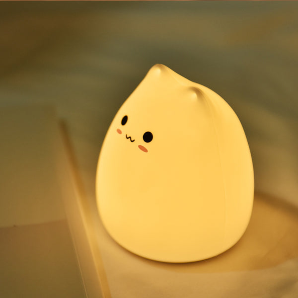 LED Cute Kitten Night Light Touch Discoloration 7 Colors Silicone Cat ...